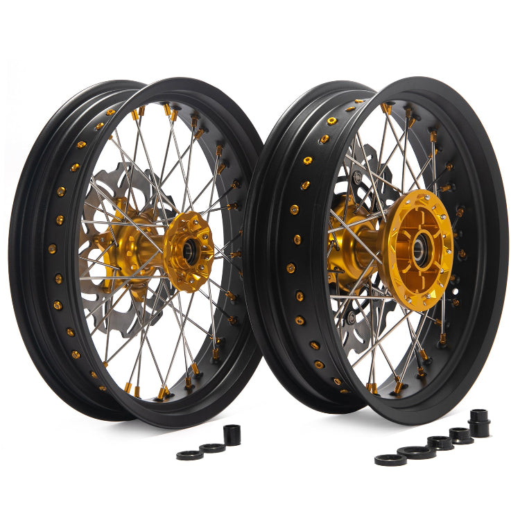 17" Front Rear Wheel Rim Hub Rotor Set for Suzuki DRZ400SM SuperMotard ...